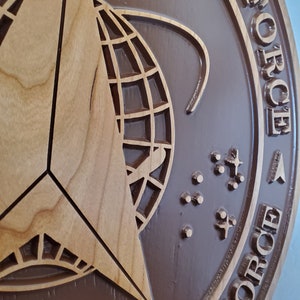 U.S. Space Force Emblem Wood Carved Plaque, Veteran Wall Art, Service ...