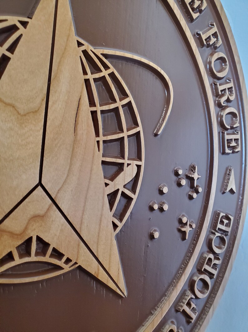 U.S. Space Force Emblem Wood Carved Plaque, Veteran Wall Art, Service ...