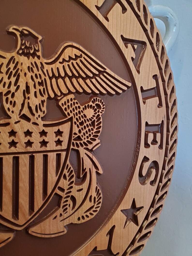 U.S. Marine Corps EGA Wood Carved Plaque Veteran Wall Art - Etsy