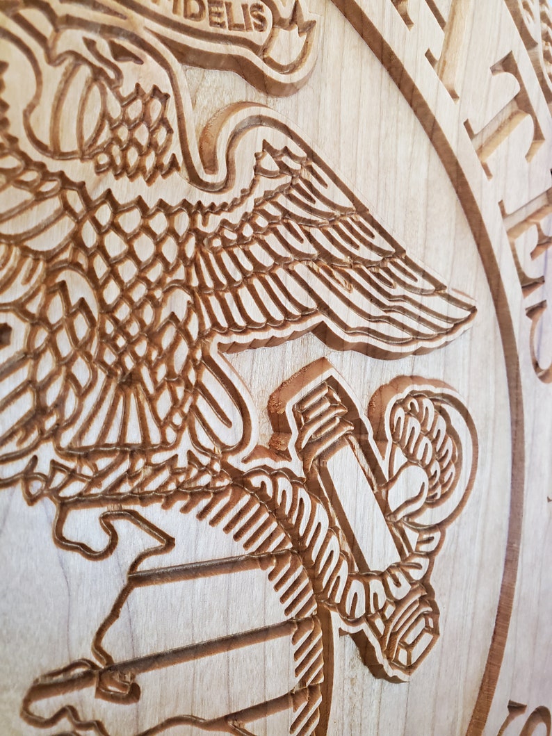 U.S. Marine Corps EGA Wood Carved Plaque, Veteran Wall Art , Marines ...