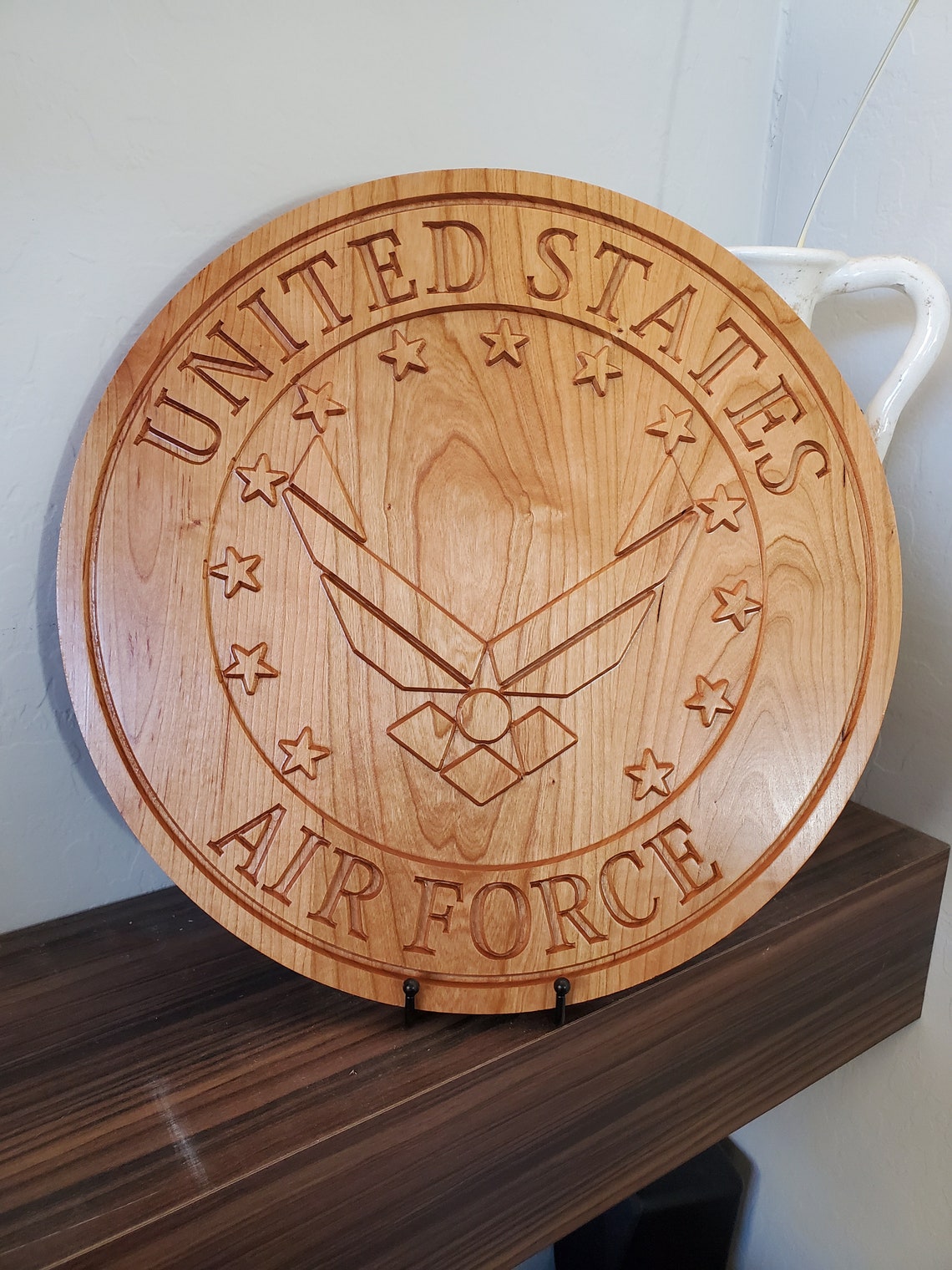 U.S. Air Force Emblem Wood Carved Plaque, Veteran Wall Art, Service ...