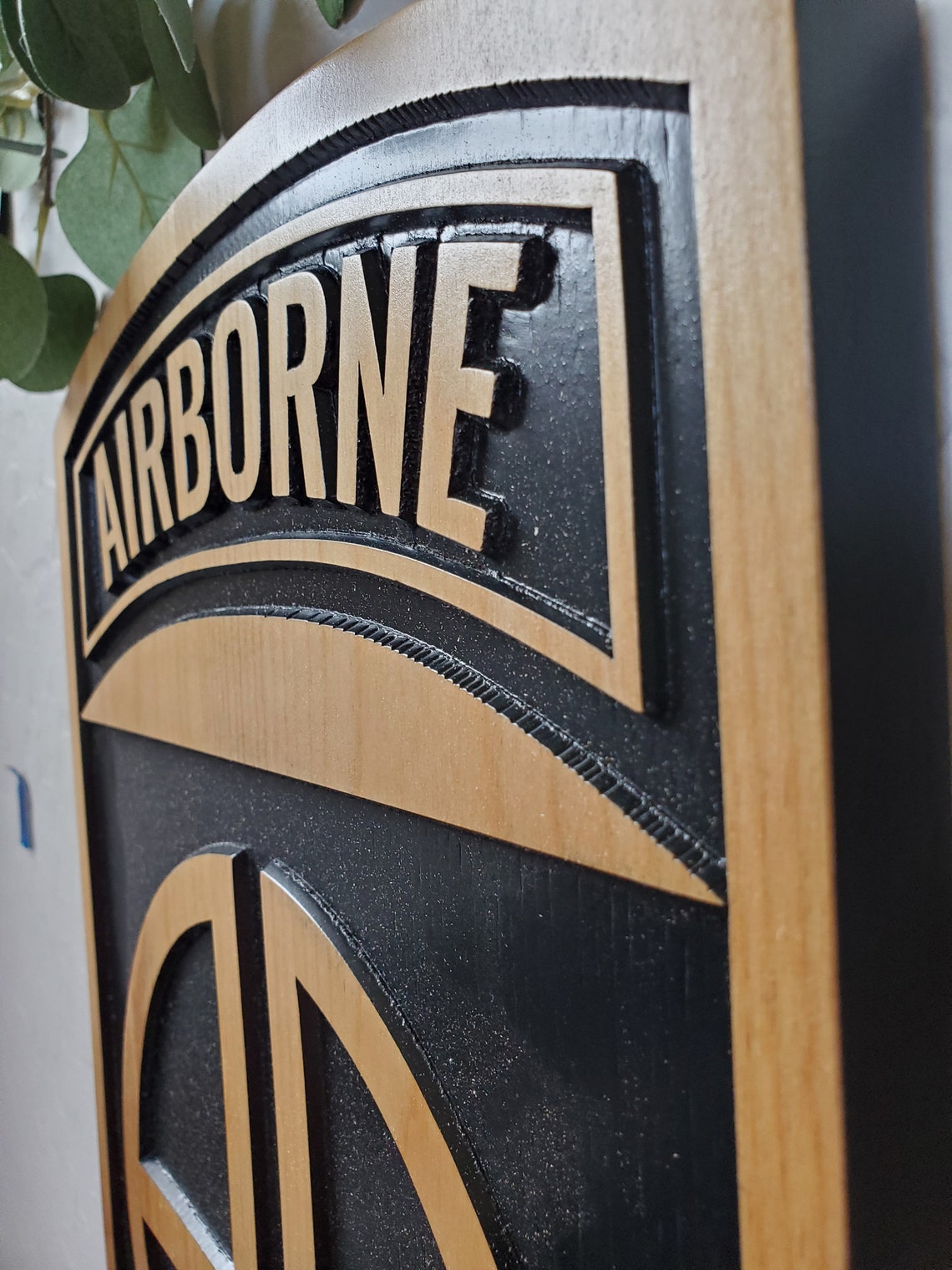 U.S. Army Airborne Wall Wood Carved Plaque 101st 82nd - Etsy