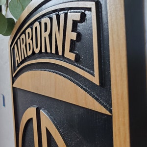 U.S. Army Airborne Wall Wood Carved Plaque,, 173rd, 101st, 82nd, 11th ...