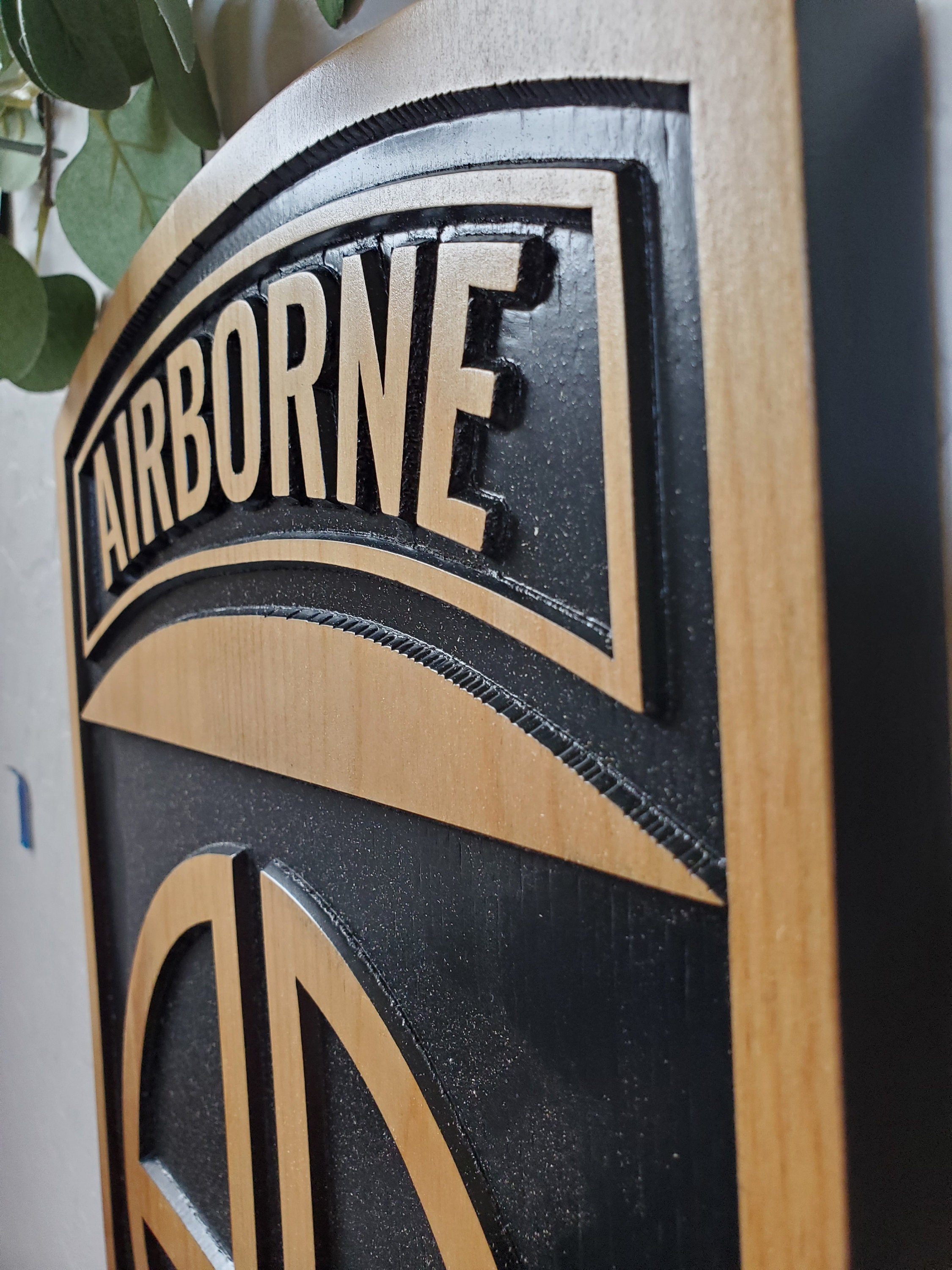 U.S. Army Airborne Wall Wood Carved Plaque 101st 82nd - Etsy