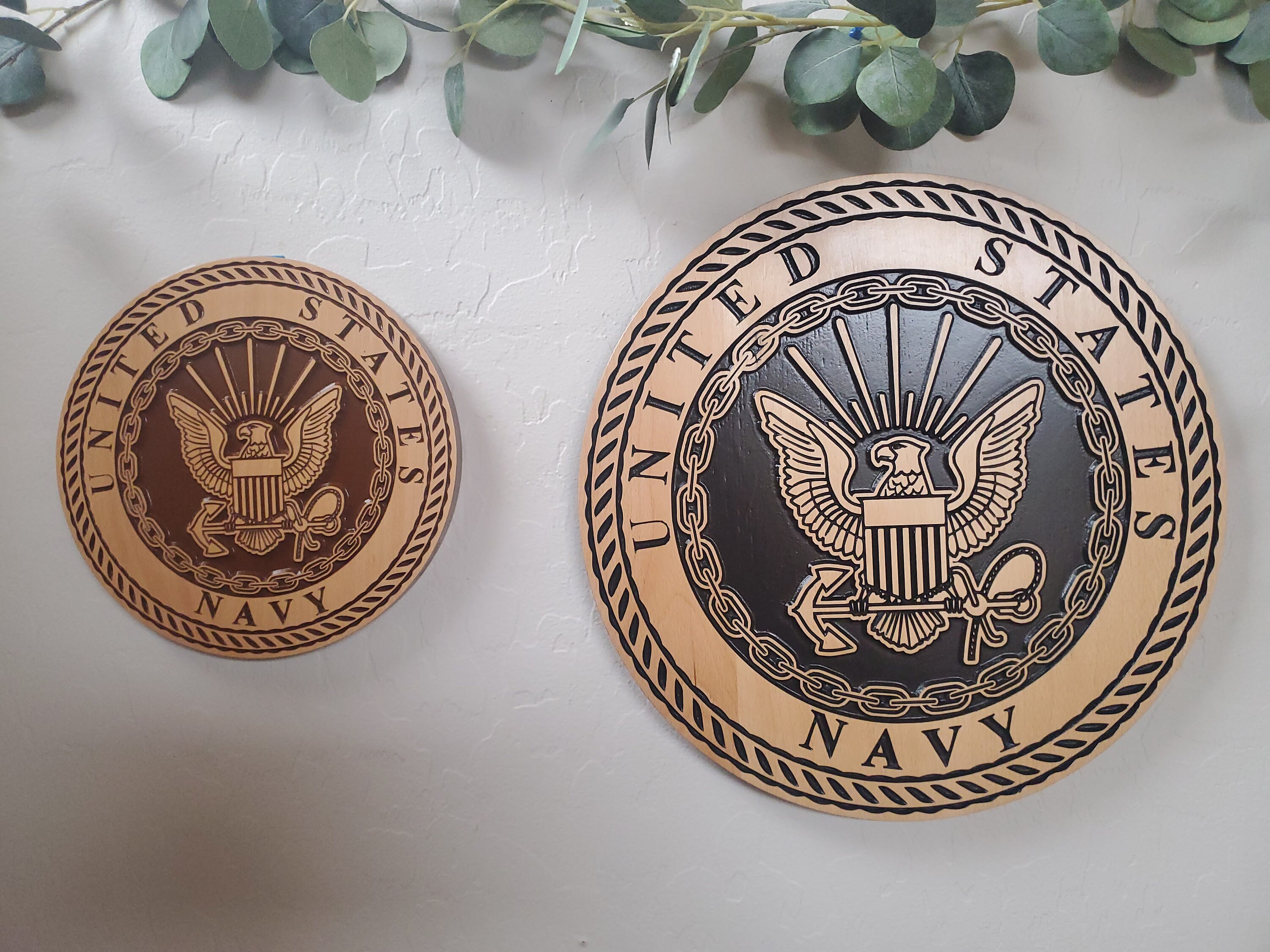 U.S. Navy Emblem Wood Carved Plaque Veteran Decor Gift - Etsy