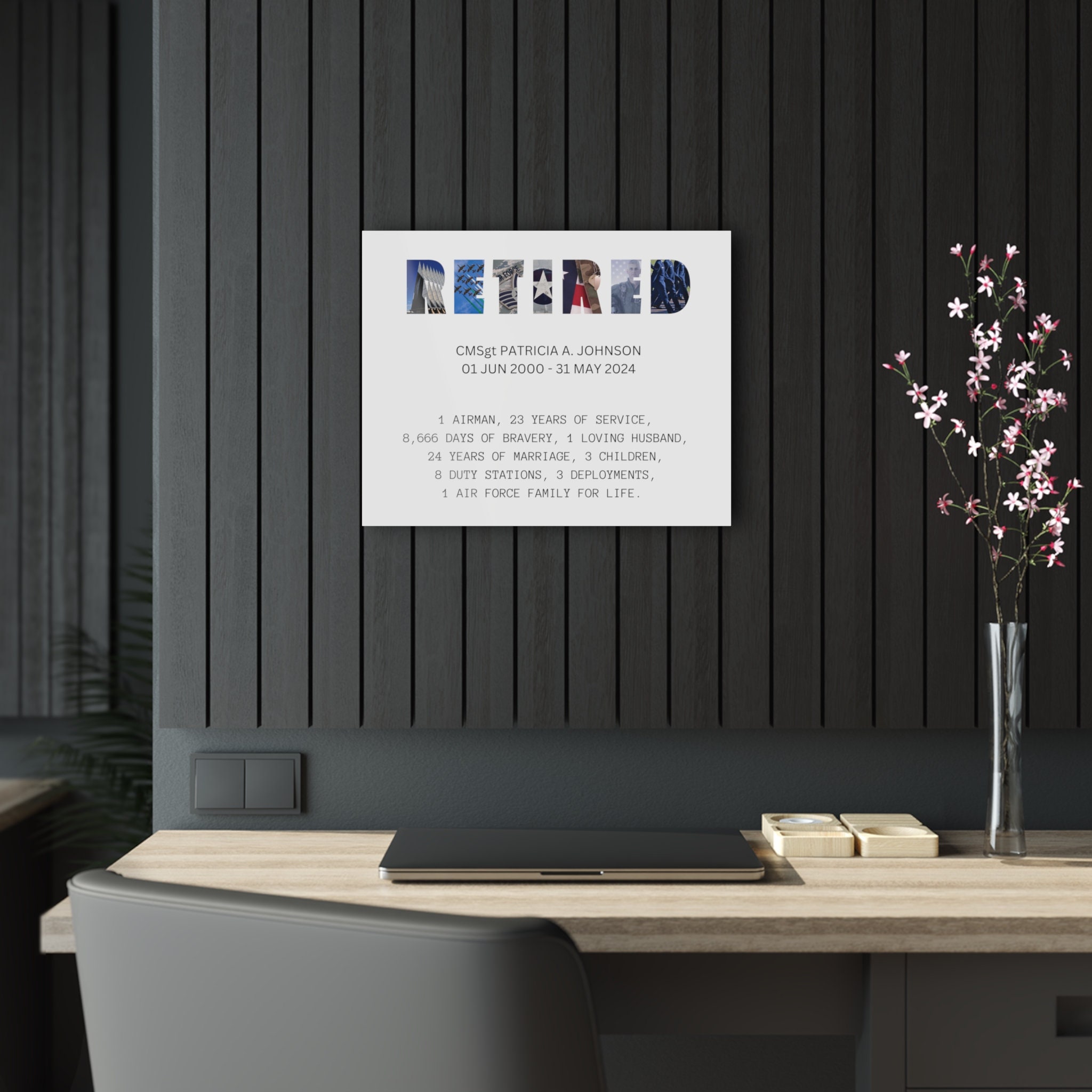 Custom Acrylic Retired Military Collage Panel, Military Collage Panel ...