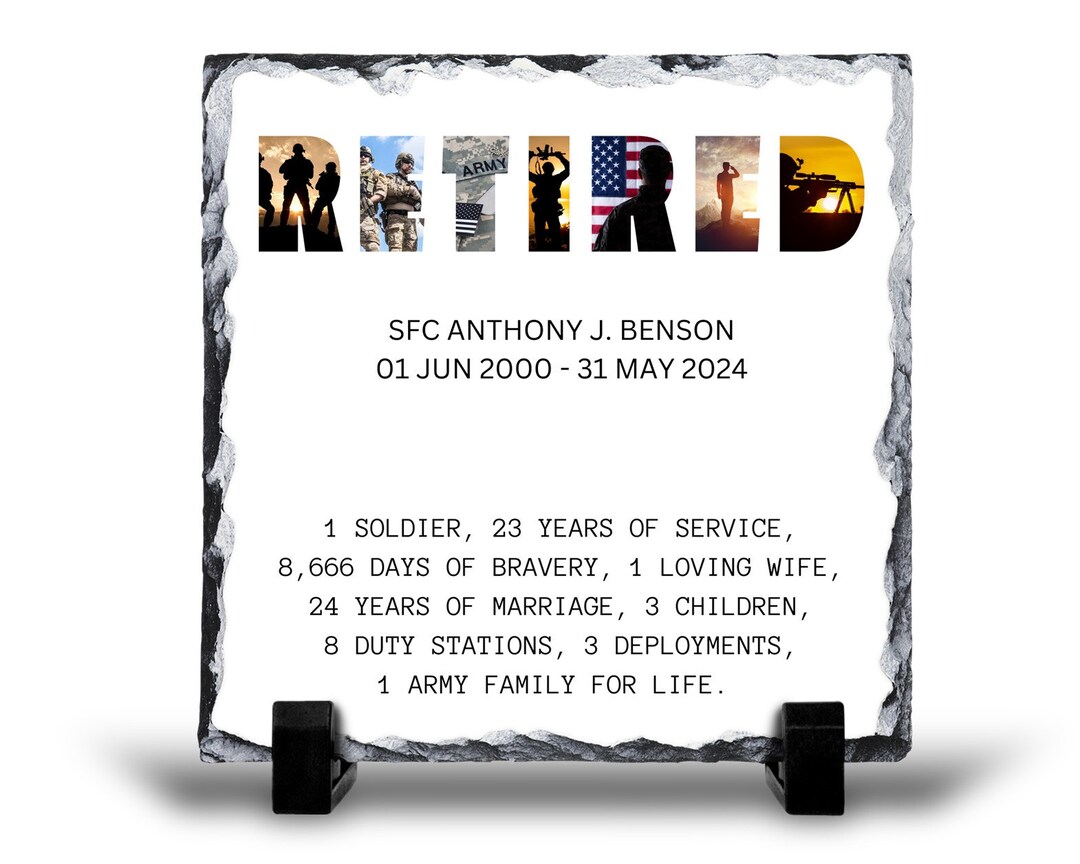 Custom Military Retired Photo Collage, Military Retirement Gift, Custom ...