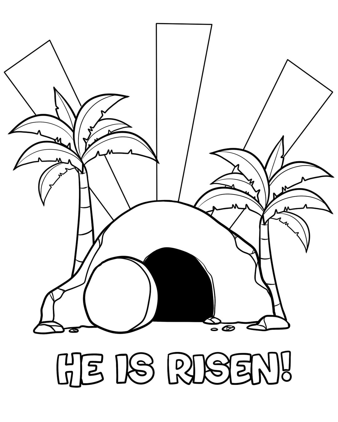 He is Risen Color Page. Print and Color JPG File - Etsy