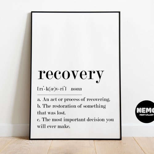 Recovery Definition Motivational Poster Printable Wall Art - Etsy