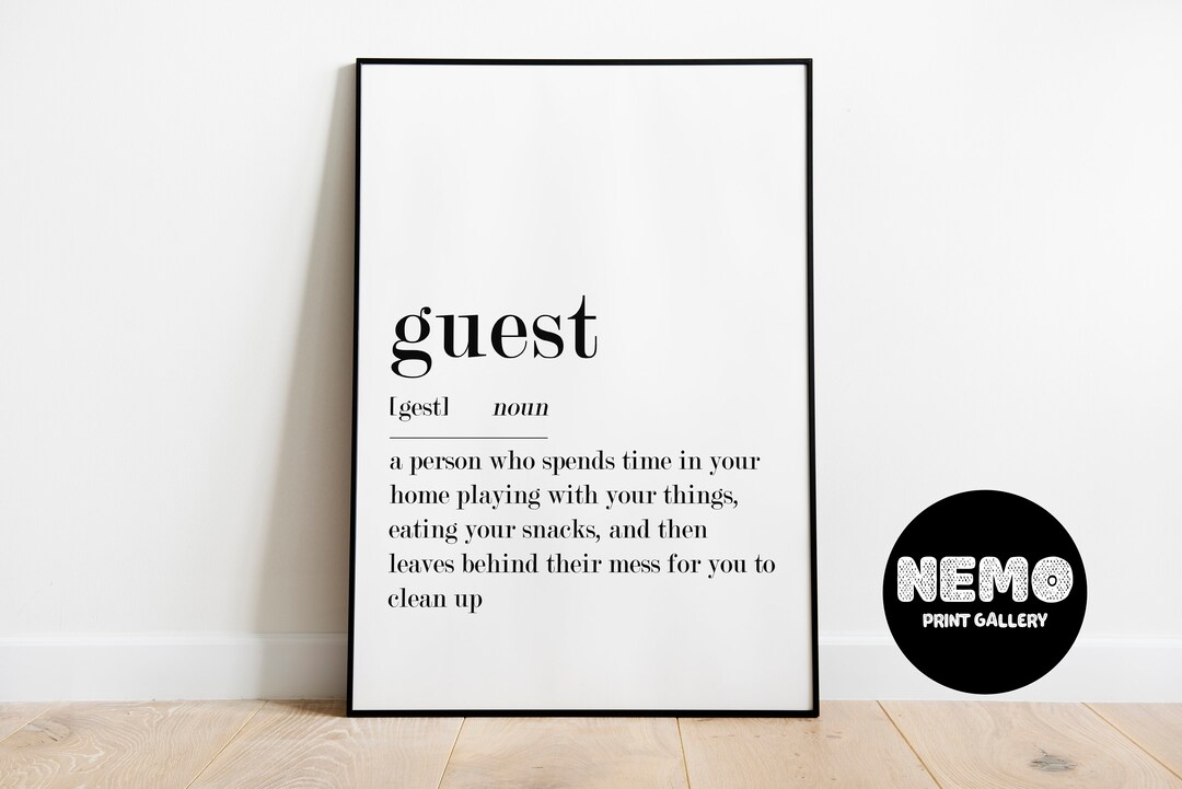 Guest Definition Print Funny Definition Art Guest Room Etsy Guest Definition Print Funny Definition Art Guest Room Etsy