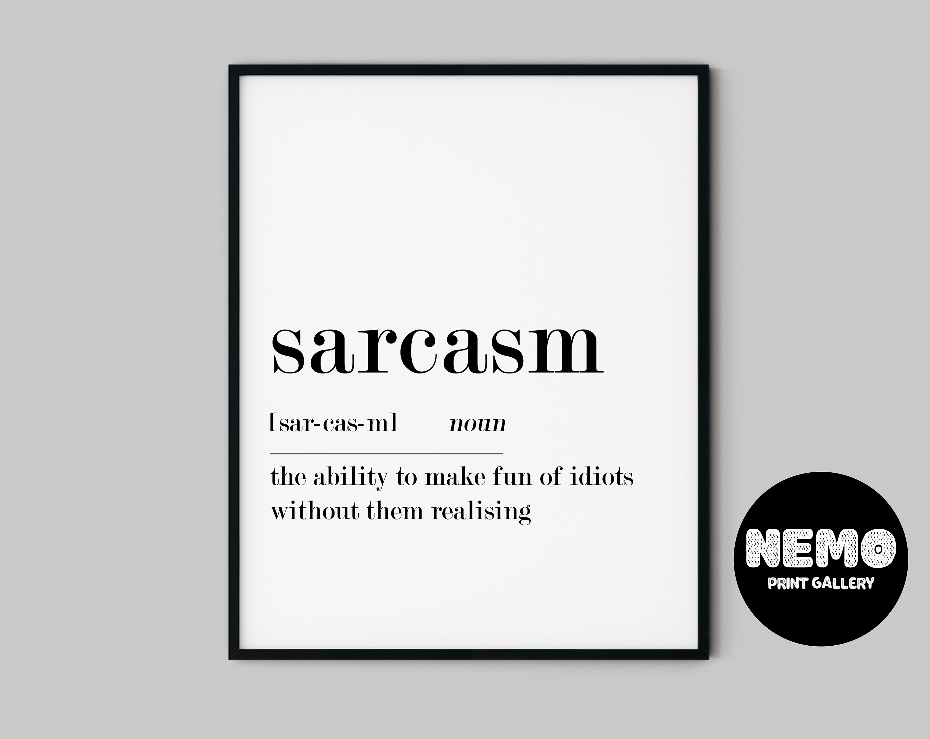 Sarcasm Definition Wall Art Sarcasm Print Office Decor - Etsy