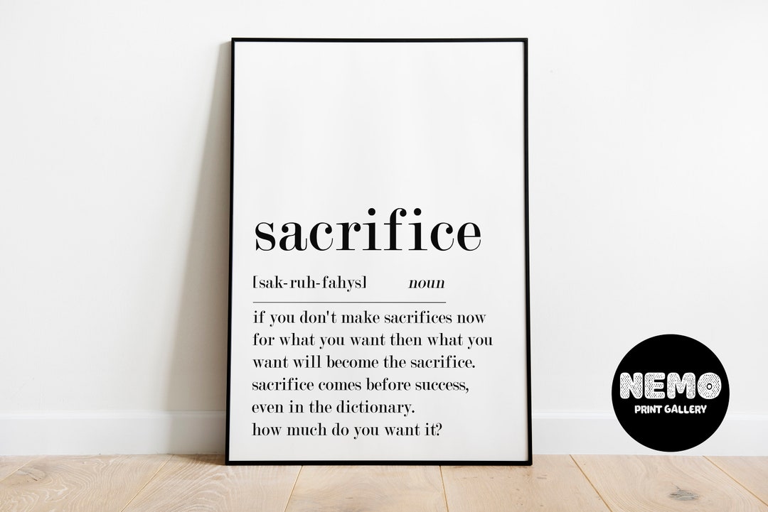 Sacrifice Definition Print Home Office Printable - Etsy