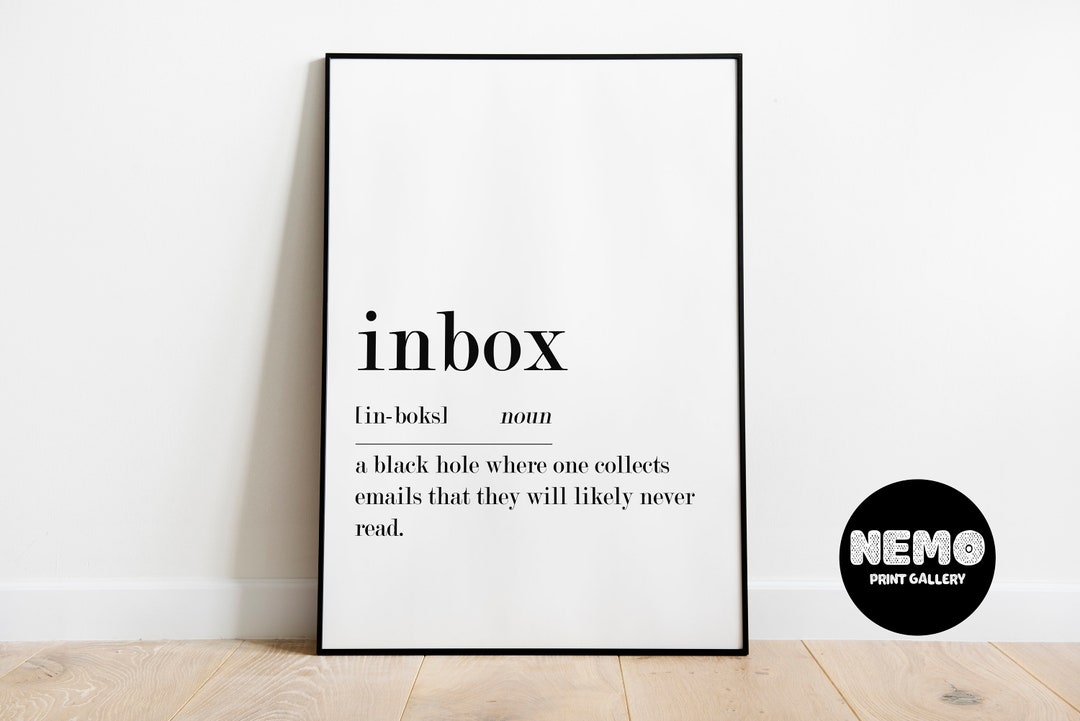 Funny Home Office Sign Inbox Definition Print Office Wall - Etsy UK