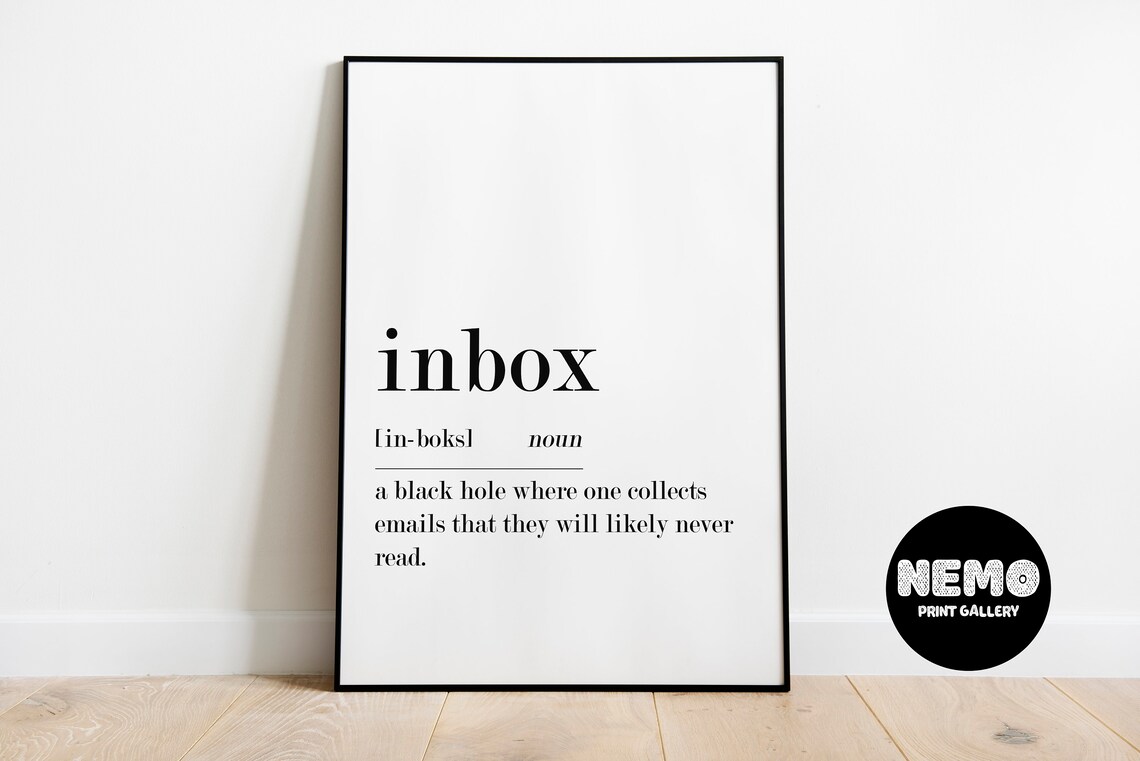 Funny Home Office Sign Inbox Definition Print Office Wall - Etsy UK