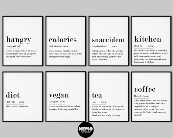 Kitchen Print Set Funny Kitchen Printable Art Kitchen Wall - Etsy