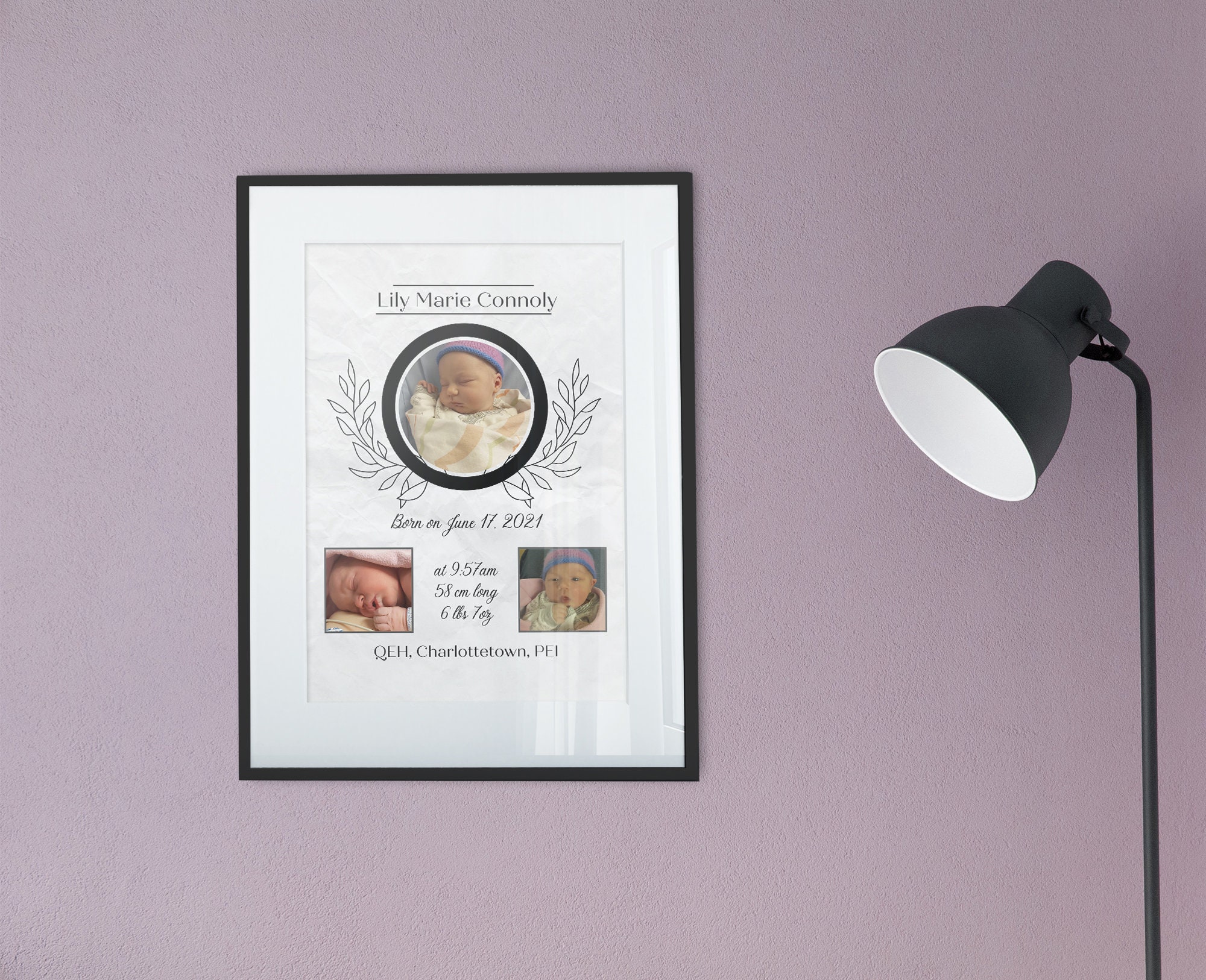 Printable Birth Stats | Baby Birth Details | Editable Canva Template ...