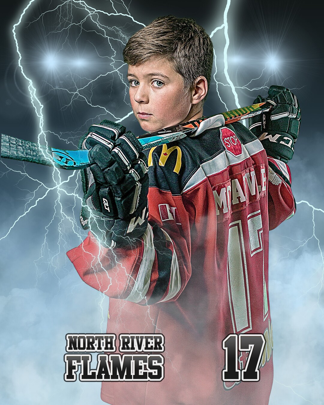 Misty Lightning Sports Background Athlete Adobe Photoshop CC Template ...