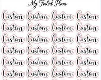 Custom Script Clear Transparent Stickers Foiled Stickers - Etsy