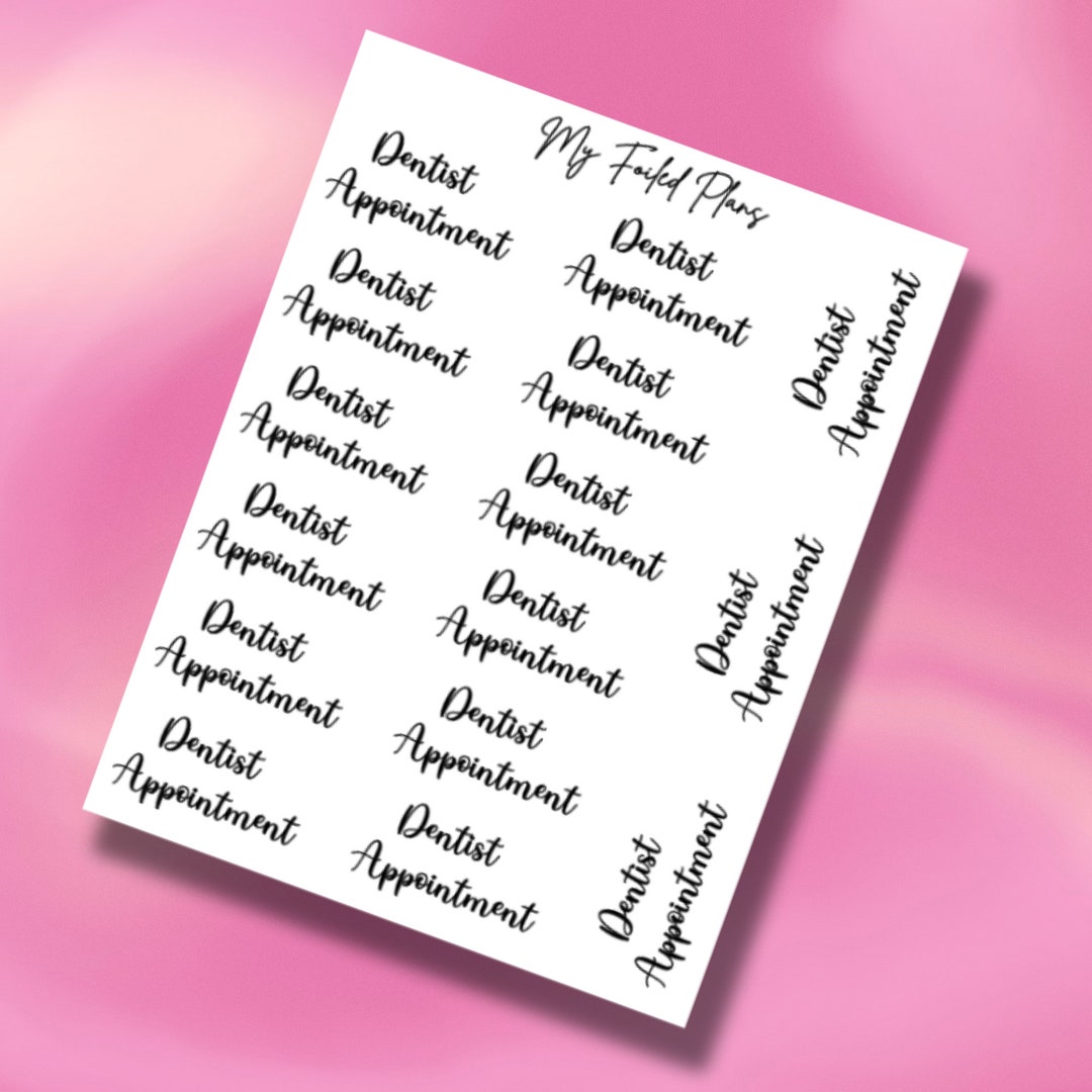 Dentist Appointment // Foiled Script Stickers - Etsy