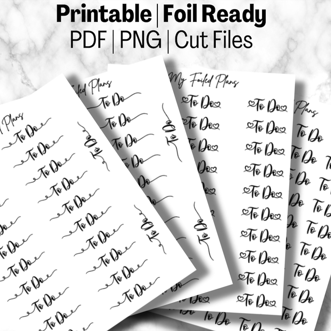 To Do Script Stickers | Printable | Foil Ready - Etsy