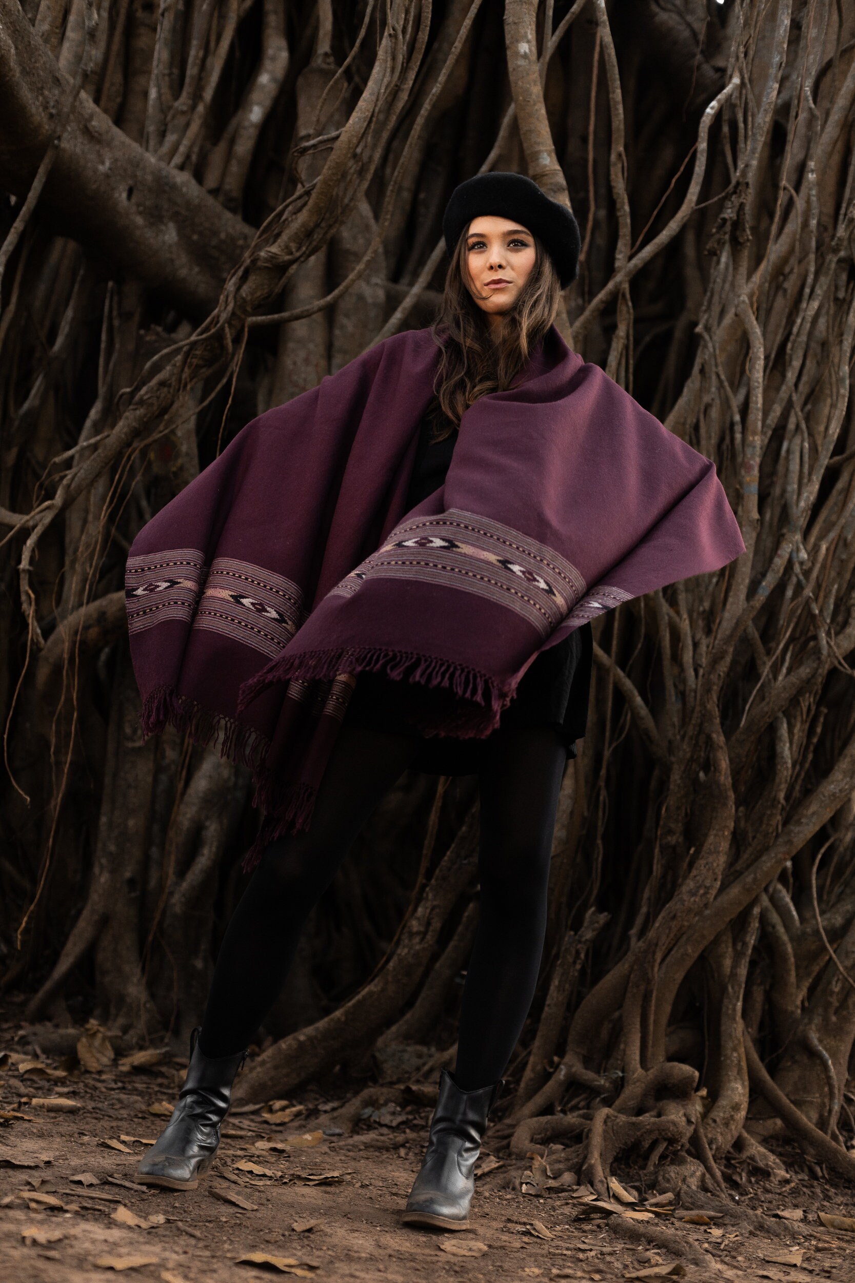 Handwoven Cassis Merino Wool Shawl From the Himalayas Kullu Valley ...