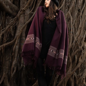 Handwoven Cassis Merino Wool Shawl From the Himalayas Kullu Valley ...