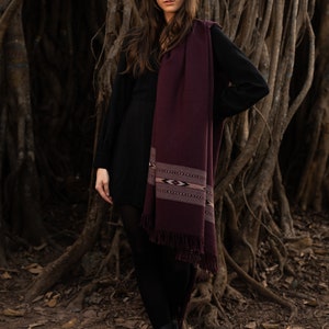 Handwoven Cassis Merino Wool Shawl From the Himalayas Kullu Valley ...