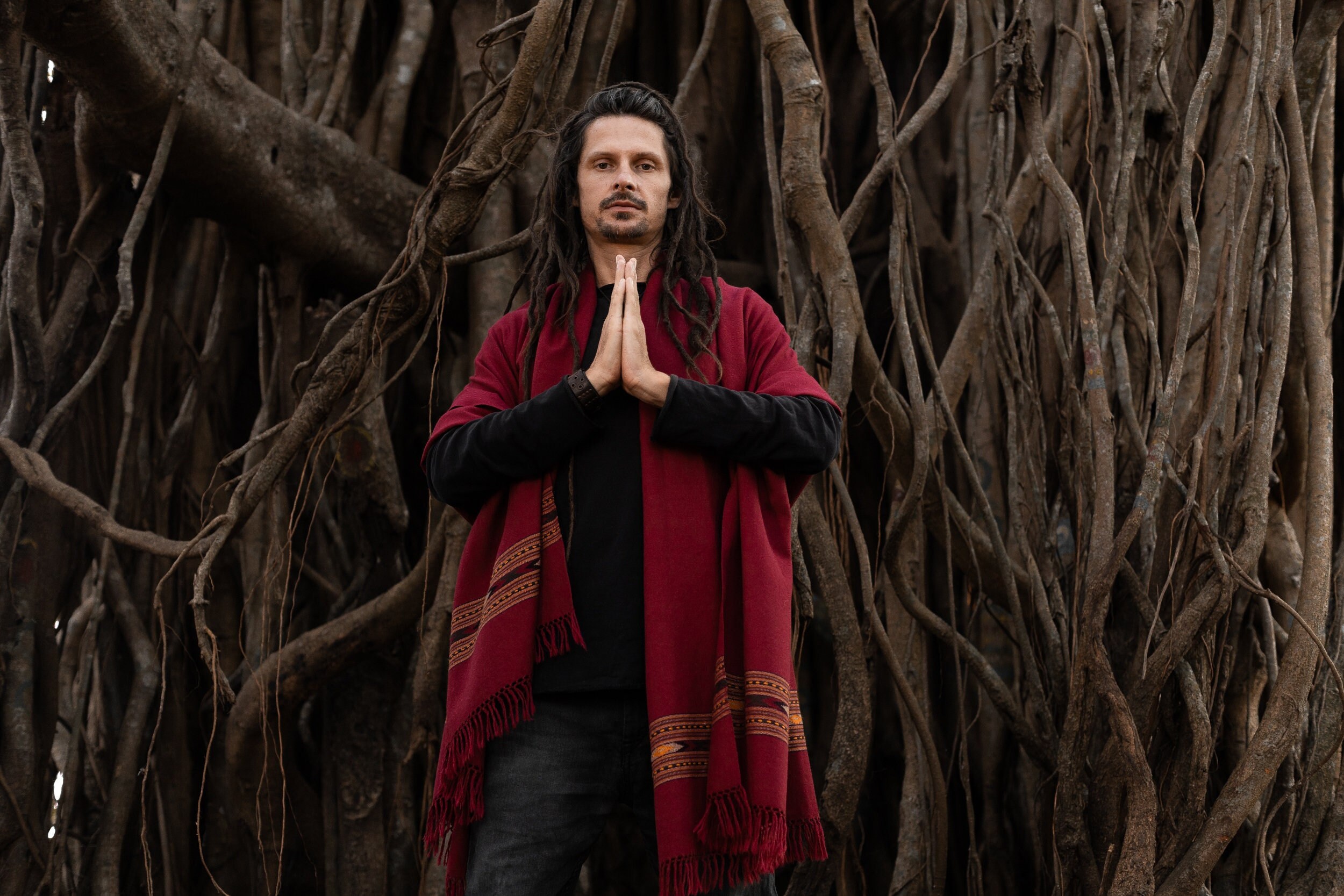 Handwoven Red Merino Wool Shawl From the Himalayas Kullu Valley Design ...