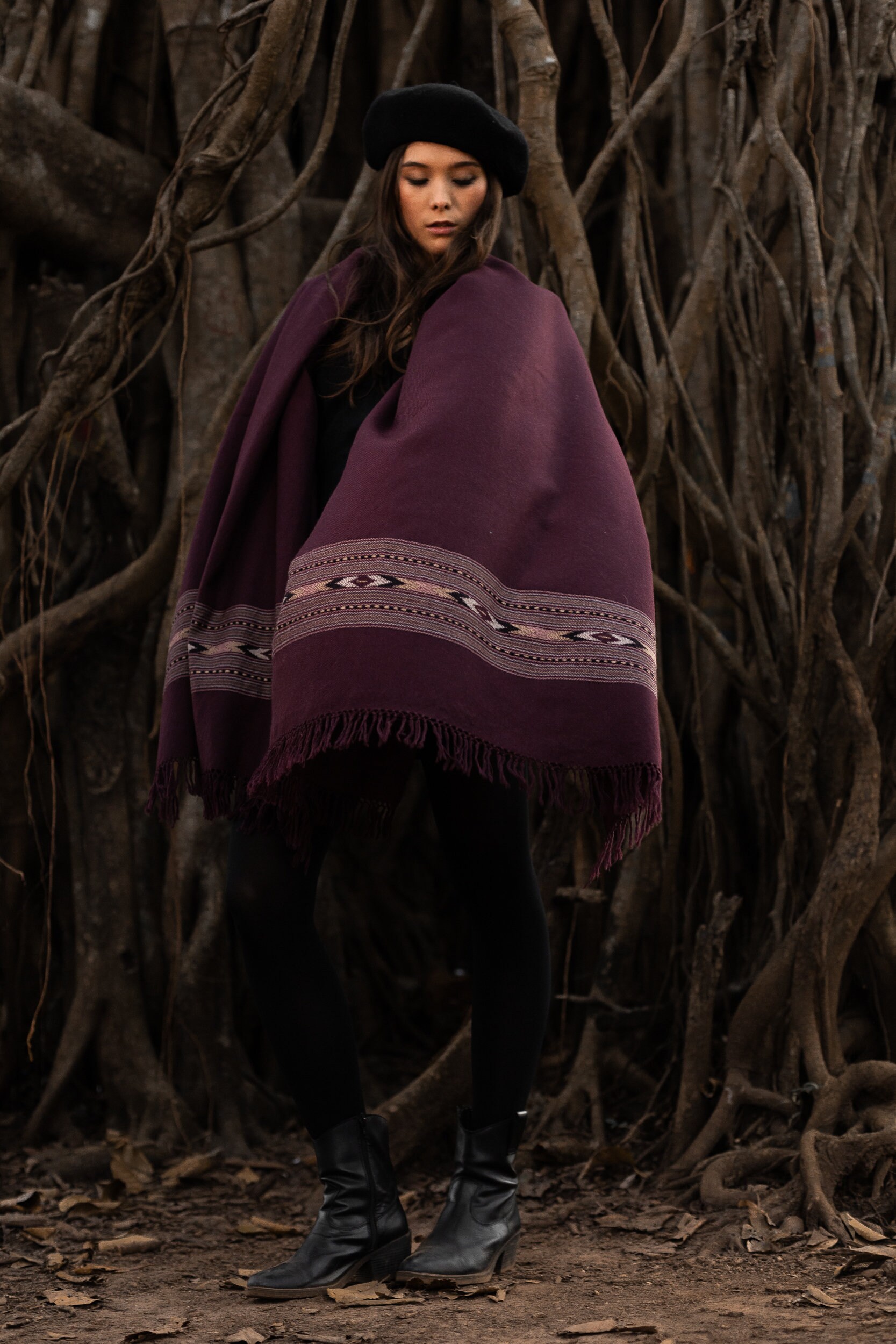 Handwoven Cassis Merino Wool Shawl From the Himalayas Kullu Valley ...