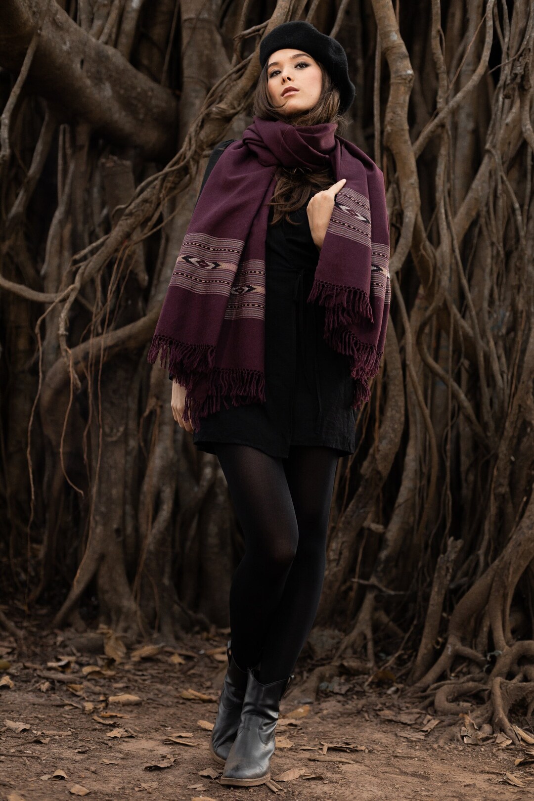 Handwoven Cassis Merino Wool Shawl From the Himalayas Kullu Valley ...