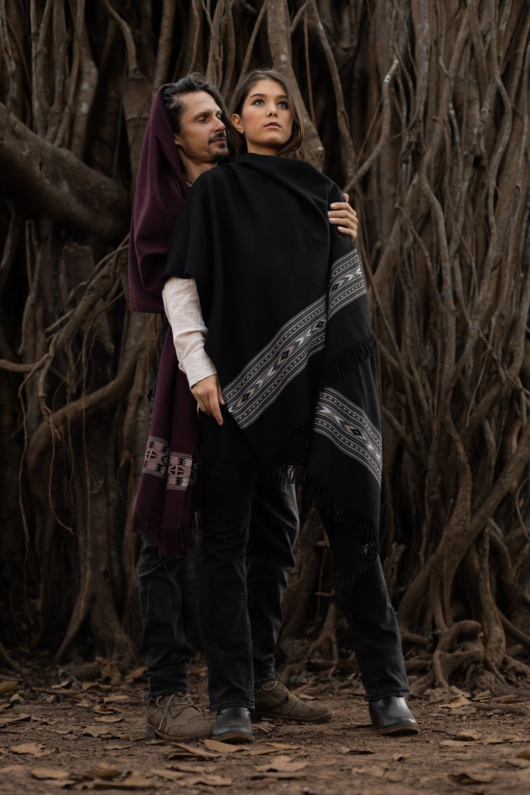 Handwoven Shawl Black Merino Wool Ethnic Shawl Unique Shawl Original ...