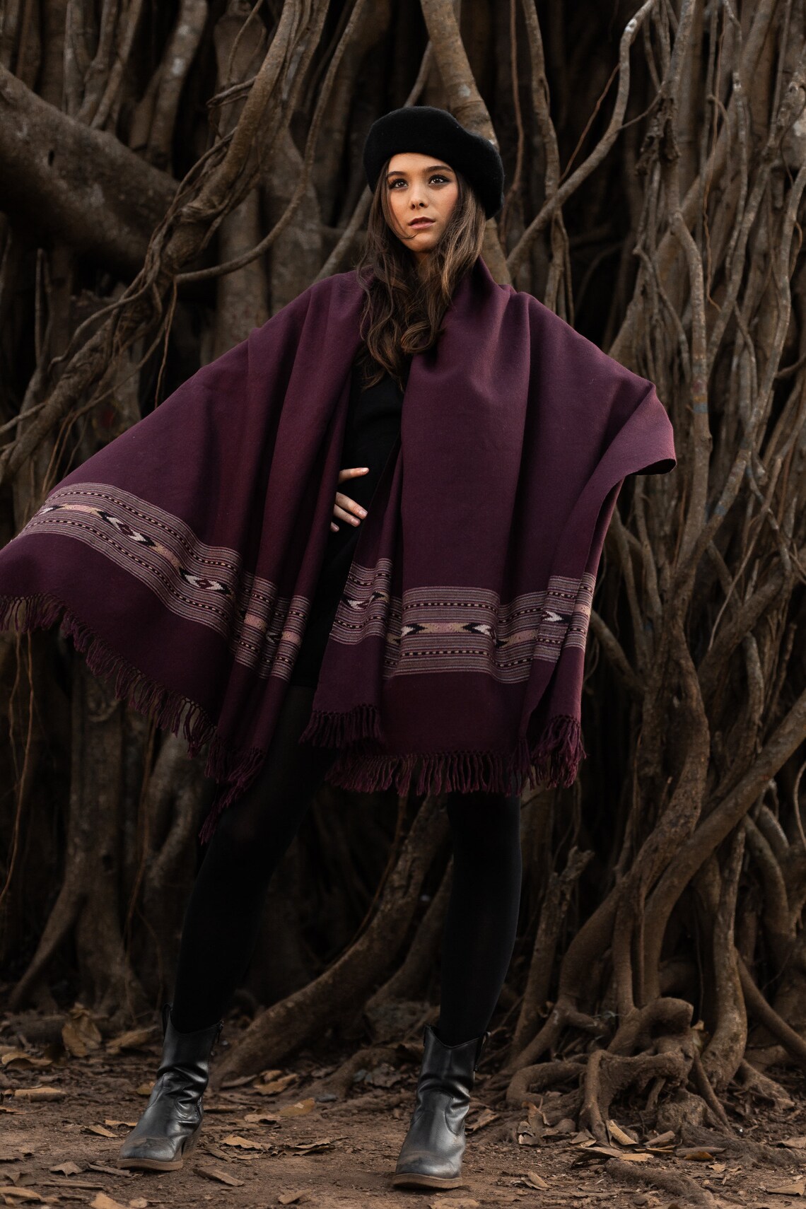 Handwoven Cassis Merino Wool Shawl From the Himalayas Kullu Valley ...