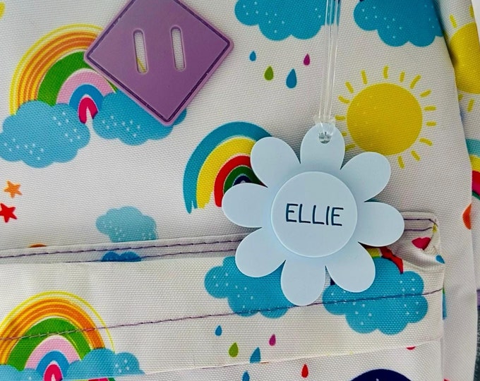 Daisy Backpack Tag for Kids, Personalized Keychain, Name Keychain, Name ...