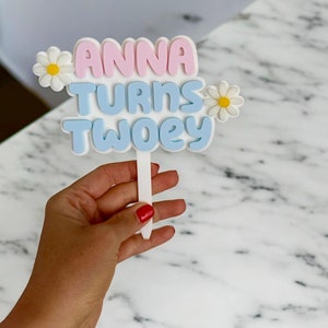 Kids 2nd Birthday Twoey Acrylic Cake Topper. - Etsy