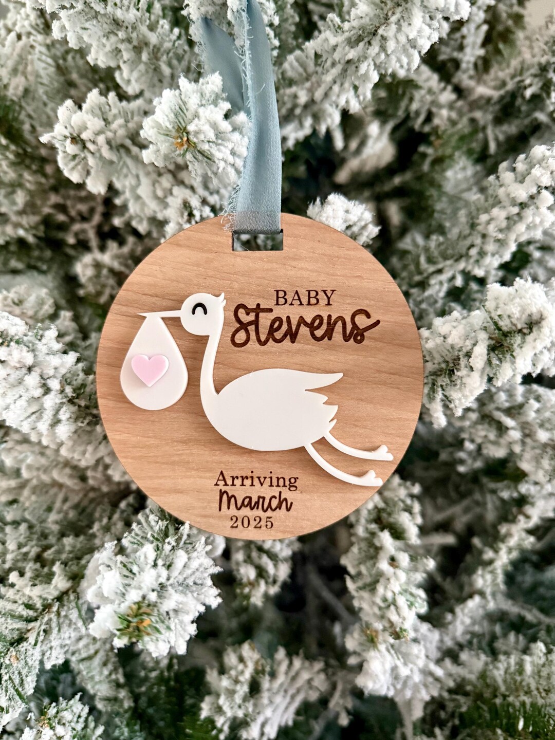 Baby Stork Ornament SVG: Christmas Laser Cut File (digital File) - Etsy