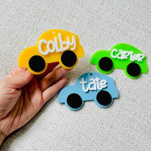 Cute Car Acrylic Name Tag|kids Backpack Name Tag|backpack Tags| Kids ...