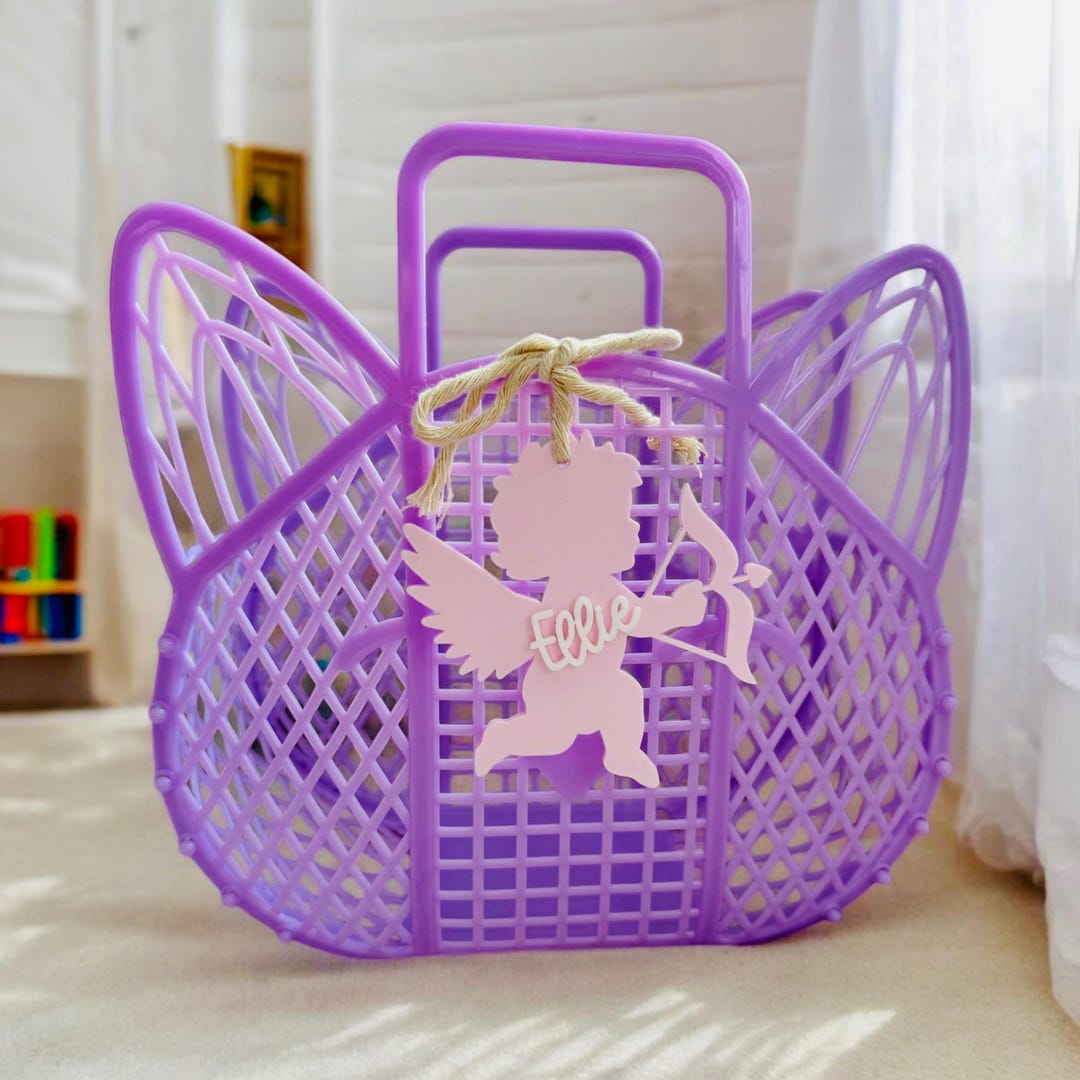 Cupid Basket Tag| Valentine Name Tag|valentine's Laser Cut File|svg ...