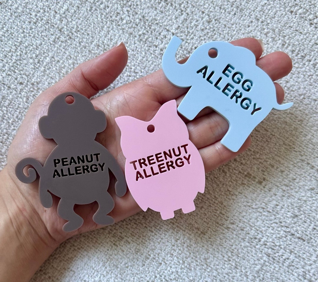 Cute Animals Allergy Tag| Egg Allergy| Peanut Allergy|dairy Allergy ...