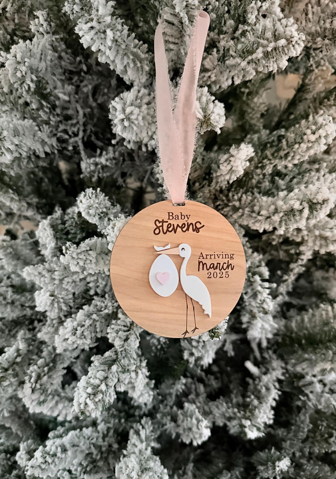 Baby Stork Ornament SVG: Christmas Laser Cut File (digital File) - Etsy