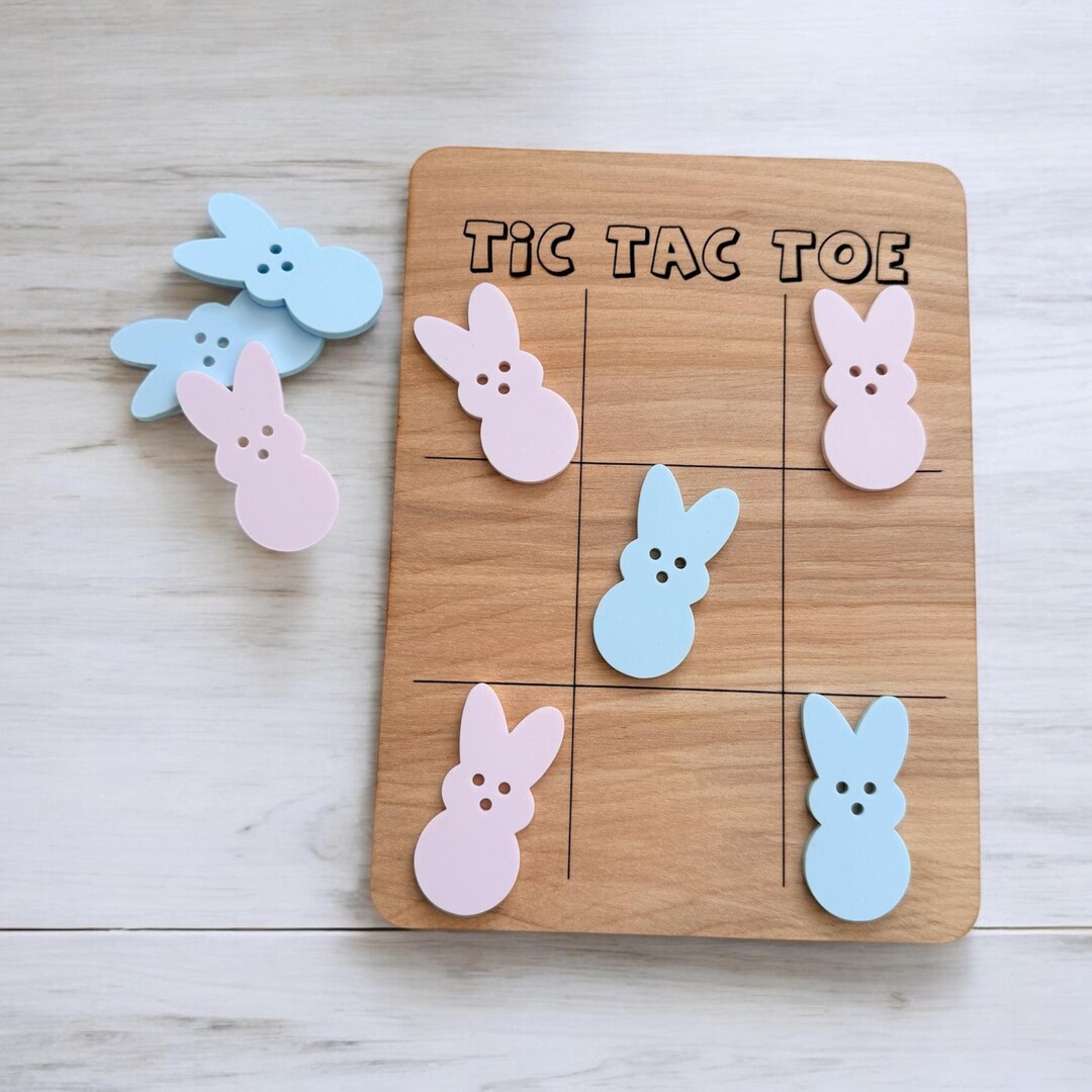 SVG Bunny Peeps Tic Tac Toe|easter SVG| Laser Cut File|tic Tac Toe ...