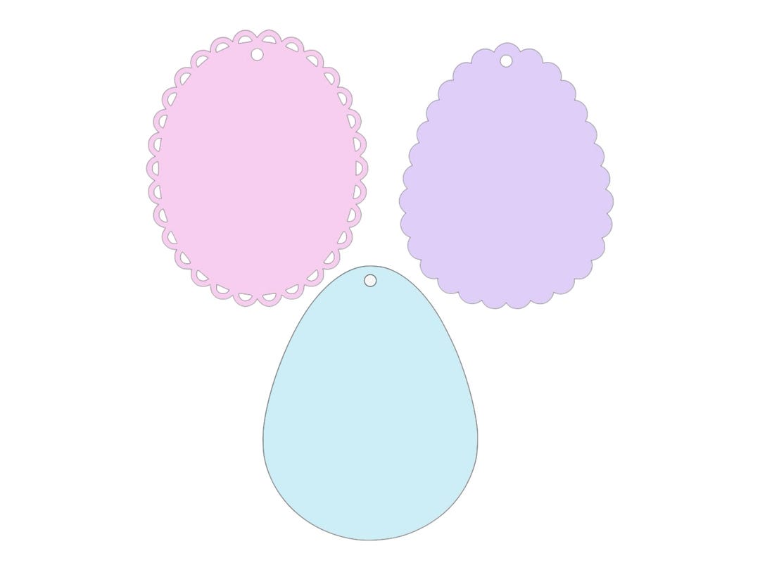 Easter Egg Basket Tags: Scalloped Laser Cut File (SVG) - Etsy