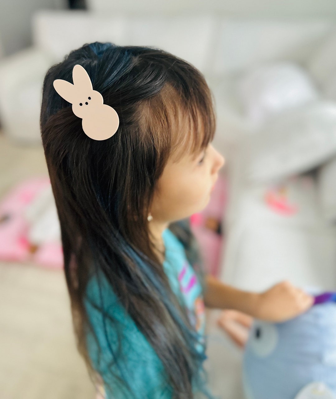 Peep Bunny Hair Clip, Easter Hair Clip, Alligator Clip, Easter Bunny Barrette, Hair Accessory ...