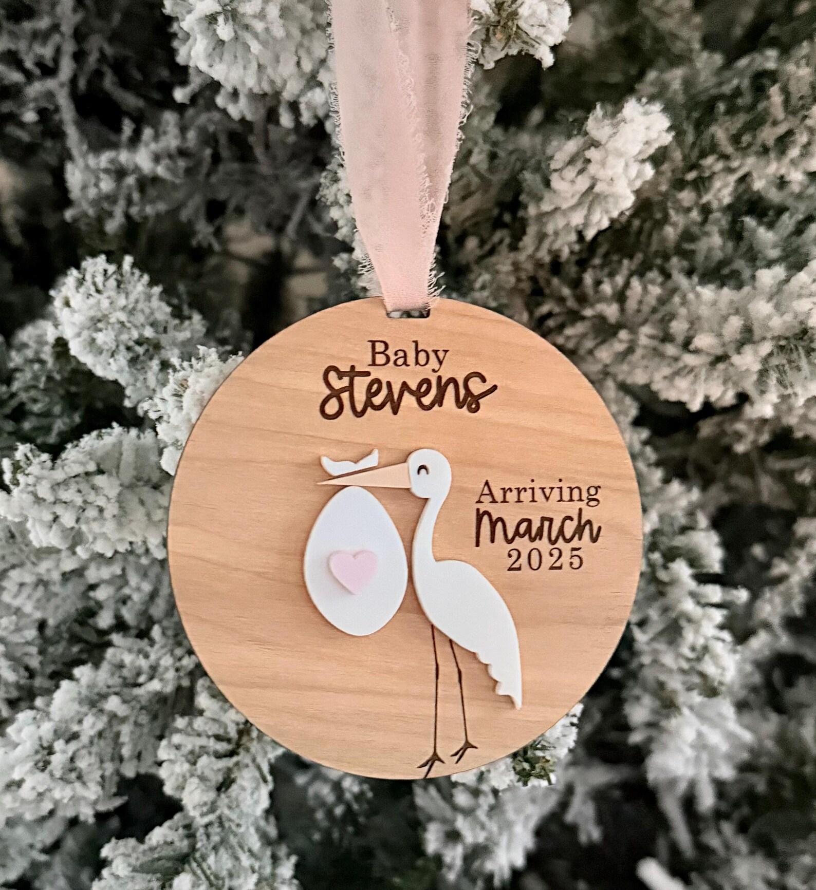 Baby Stork Ornament SVG: Christmas Laser Cut File (digital File) - Etsy