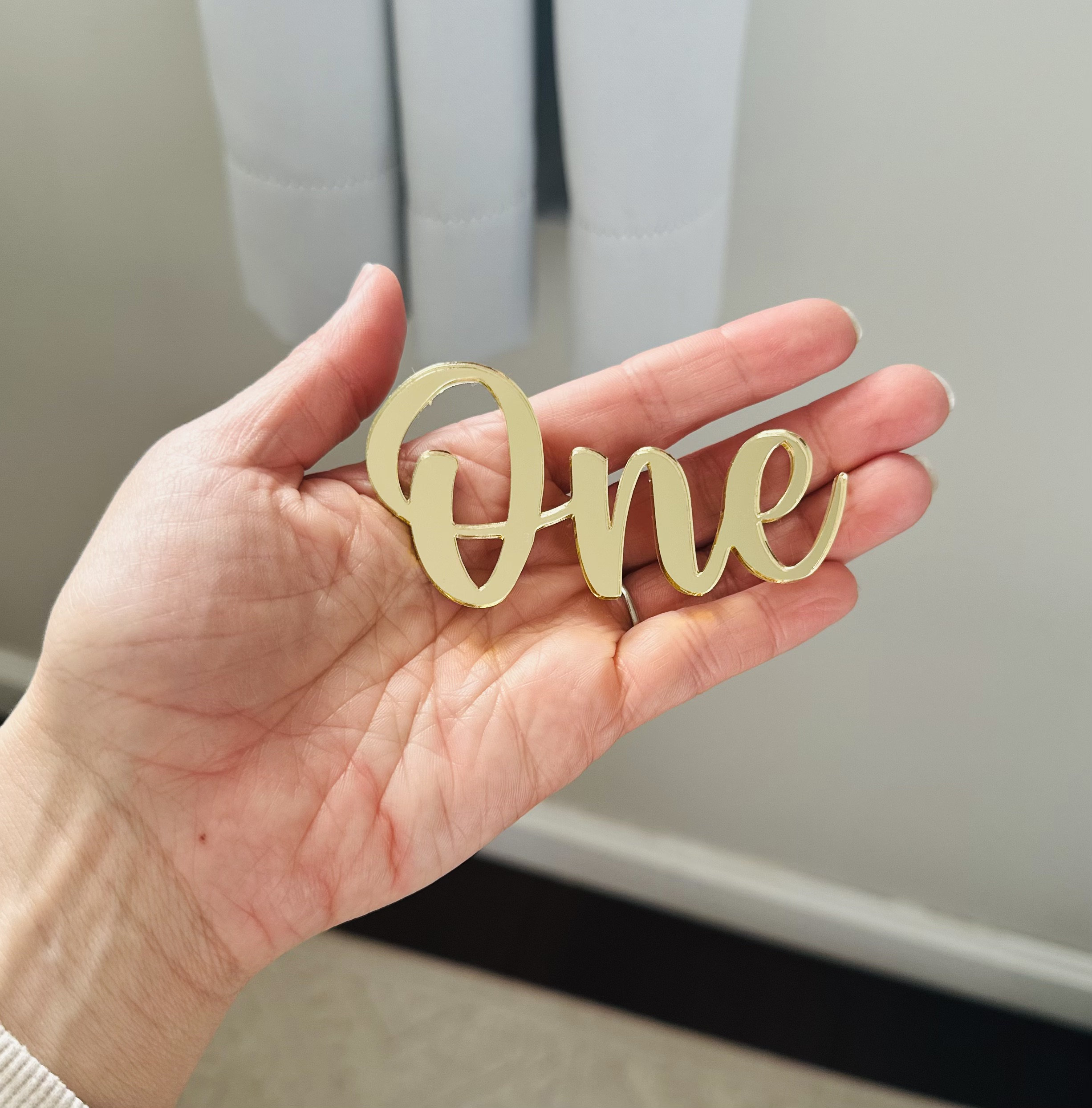 Acrylic "one" Cake Charm: 1st Birthday Cake Topper - Etsy