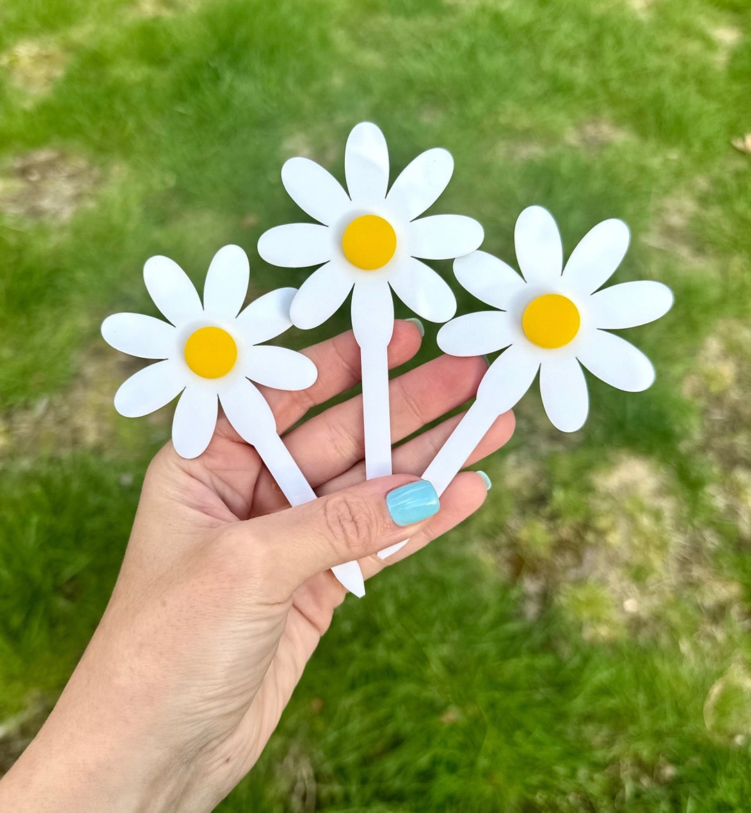 Daisy Cupcake Toppers Birthday Cupcakesdaisy Cake Decorationsdaisy Cake ...