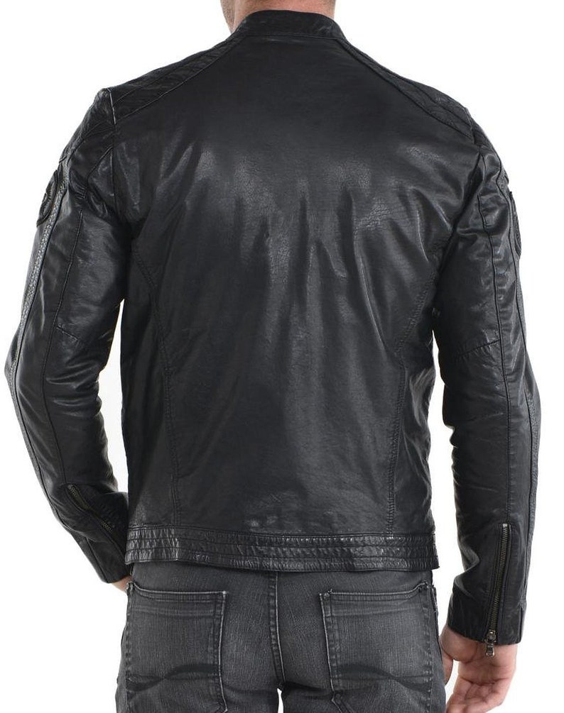 Men's Leather Jacket Stylish Handmade Motorcycle Bomber - Etsy
