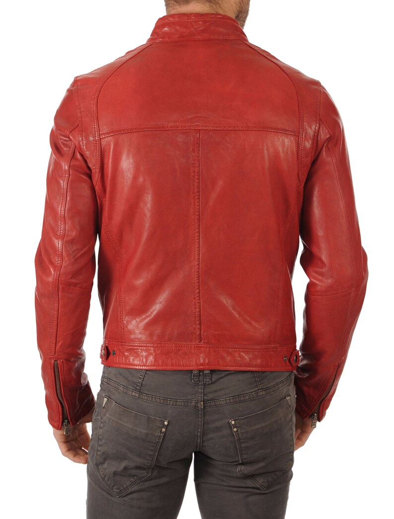Men's Leather Jacket Stylish Handmade Motorcycle Bomber | Etsy