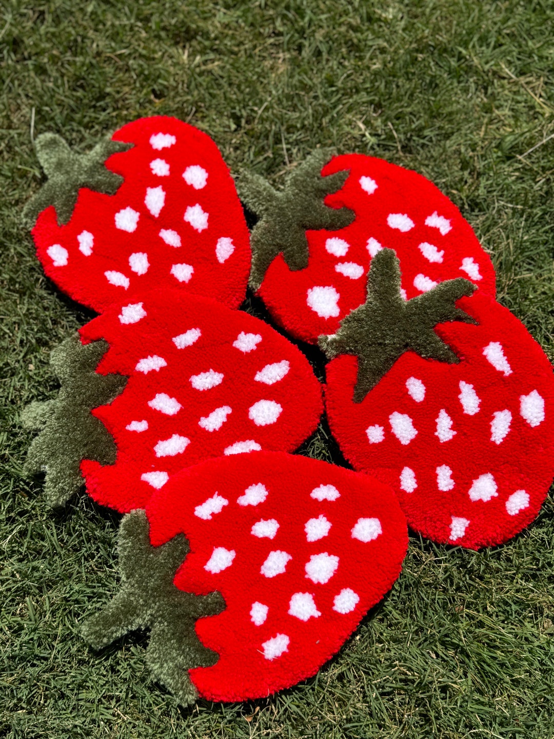 Tufted Strawberry Wall Hanging Mug Rug - Etsy