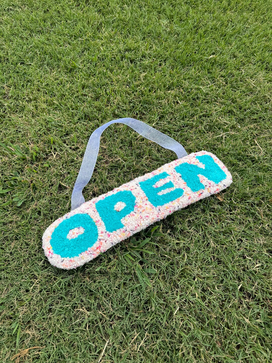 Handmade Tufted OPEN Sign With Hanging Ribbon - Etsy