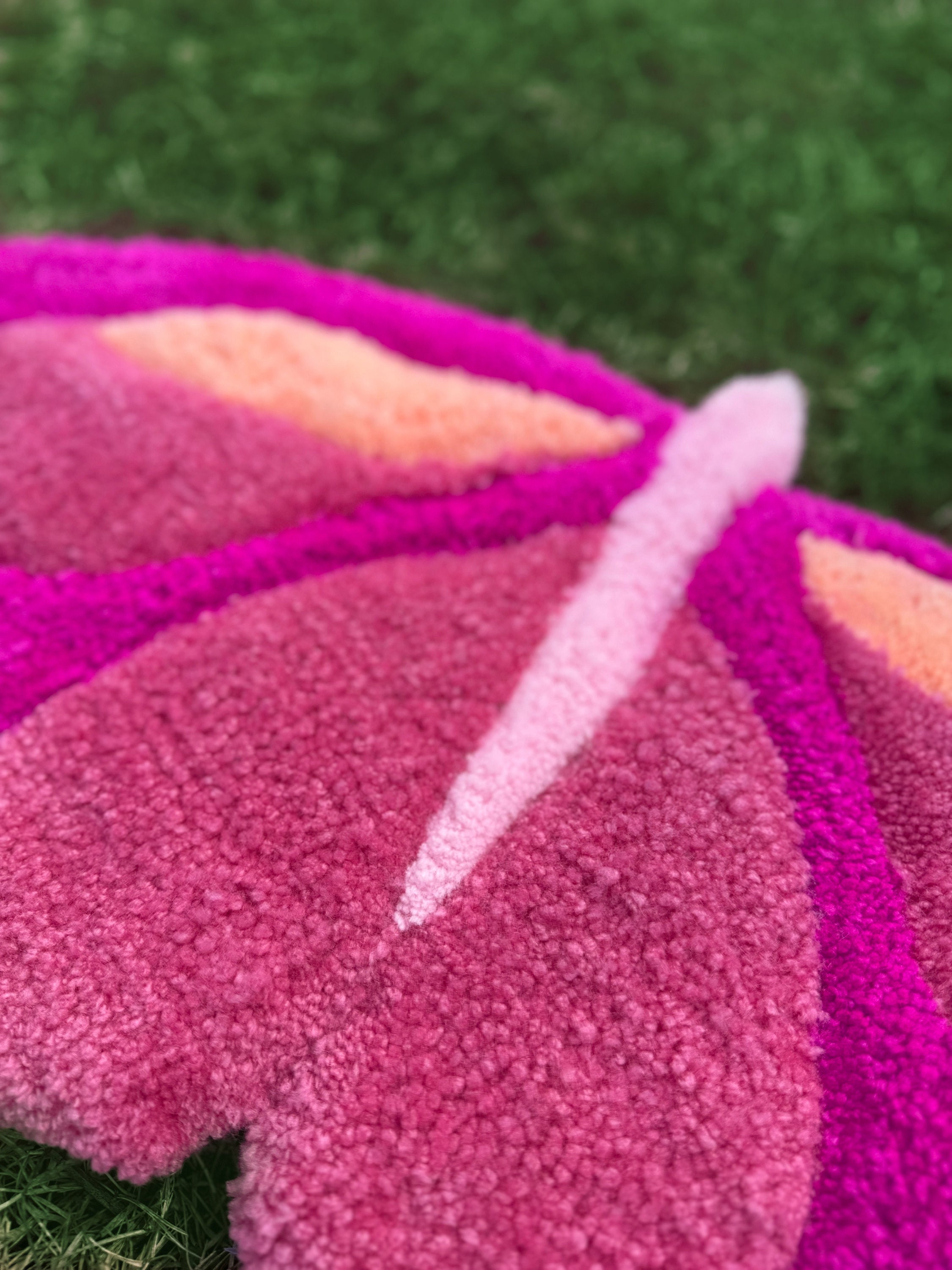 Butterfly Moth Tufted Wall Art Pink Hand Tufted Rug Wall Hanging - Etsy